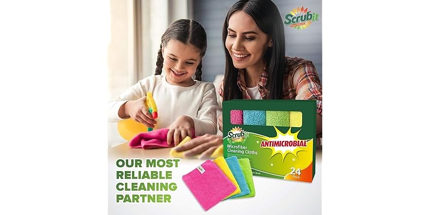 (24 Count) SCRUBIT Microfiber Cleaning Cloth