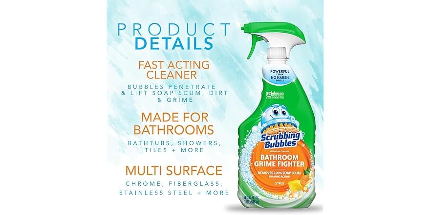 (2PK) Scrubbing Bubbles Spray + 6 Microfiber Cloths