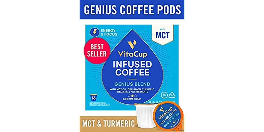 VitaCup Genius Blend Coffee Pods, 16-Count