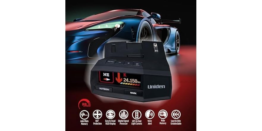 (NEW) Uniden R8 Extreme Long-Range Radar/Laser Detector (Open Box)