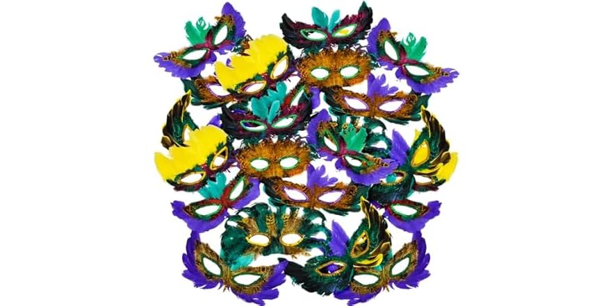 Novelty - 10 - Mardi Gras Feather Masks