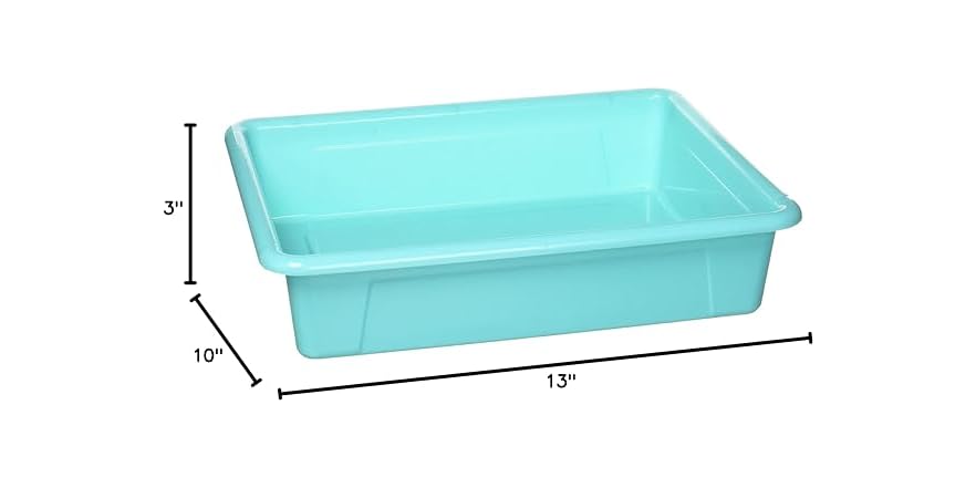 Smart Sturdy Plastic Storage Tray, Teal