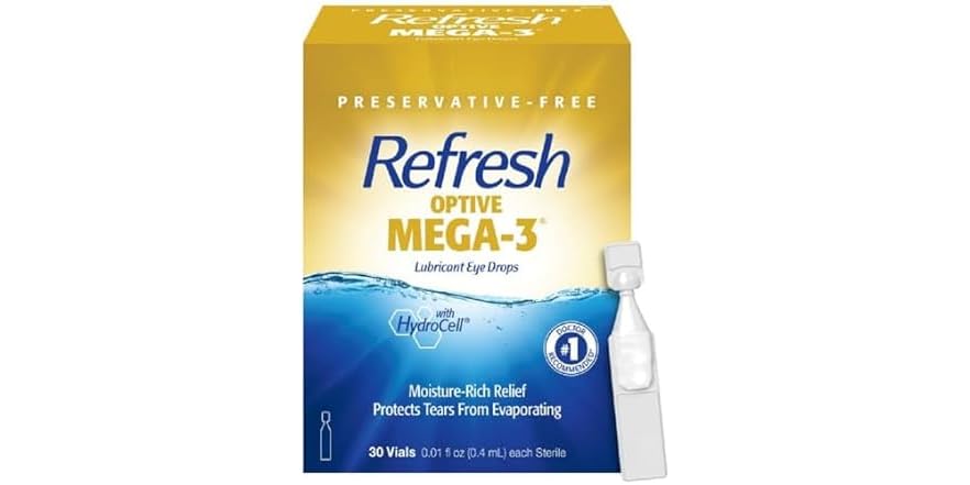 (30 Ct) Refresh Optive MEGA-3 Lubricant Eye Drops