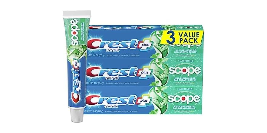 (3Pk) Crest + Scope Complete Whitening Toothpaste
