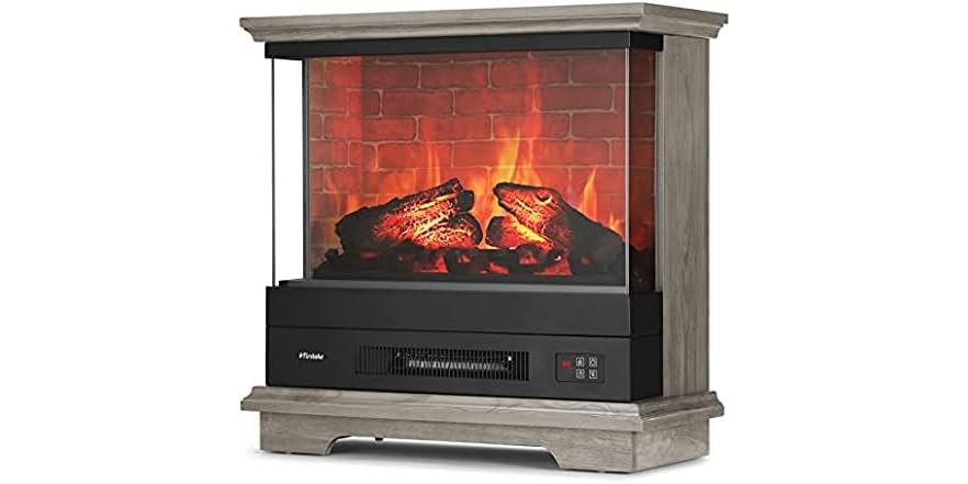 TURBRO Firelake Electric Fireplace Heater, Gray