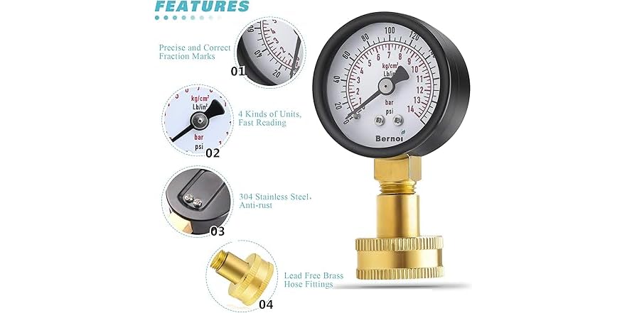 Universal Water Pressure Test Gauge Kit