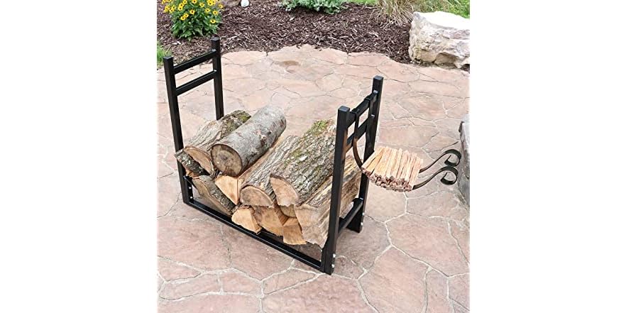 Firewood Rack with Kindling Holder