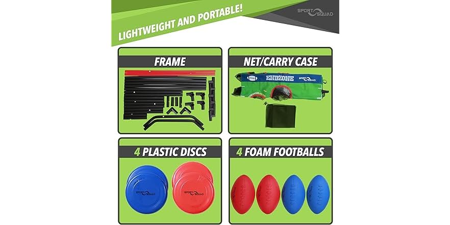 Sport Squad Endzone 2-in-1 Football Disc Toss (Open Box)
