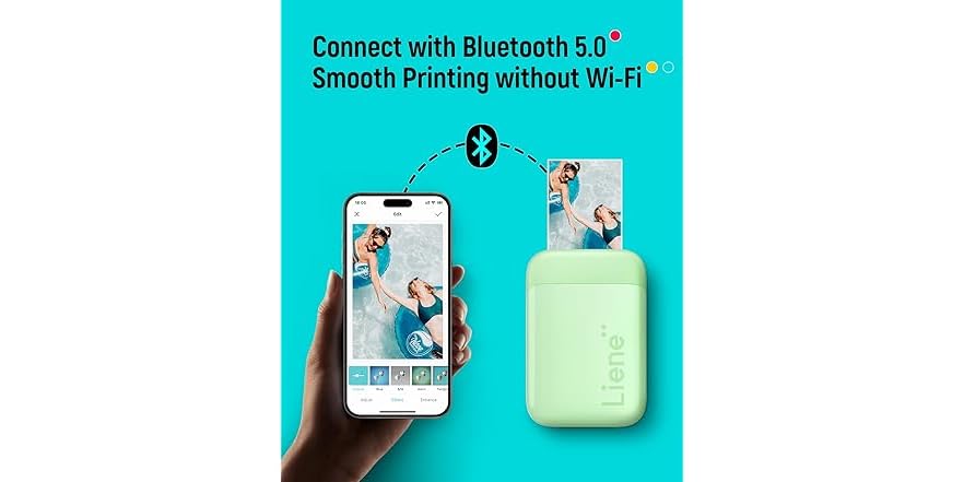 Mini Portable Instant Photo Printer Bundle (Open Box)