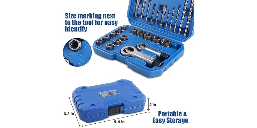 26 Pcs Screw Extractor Set
