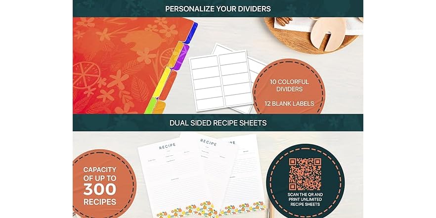 50 Page Recipe Binder & Measuring Cups