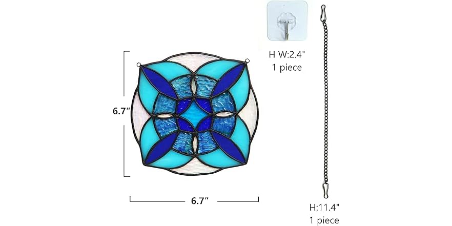 Geometric Blue Stained Window Glass
