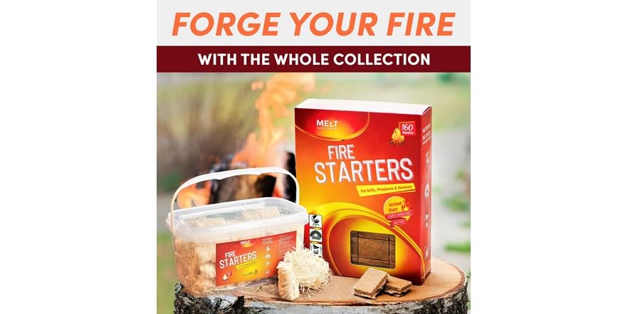 Melt Candle Company Pack of 160 Charcoal Fire Starters