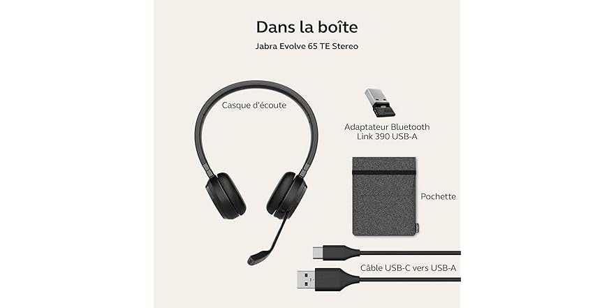 Jabra Evolve 65 TE Wireless Headset