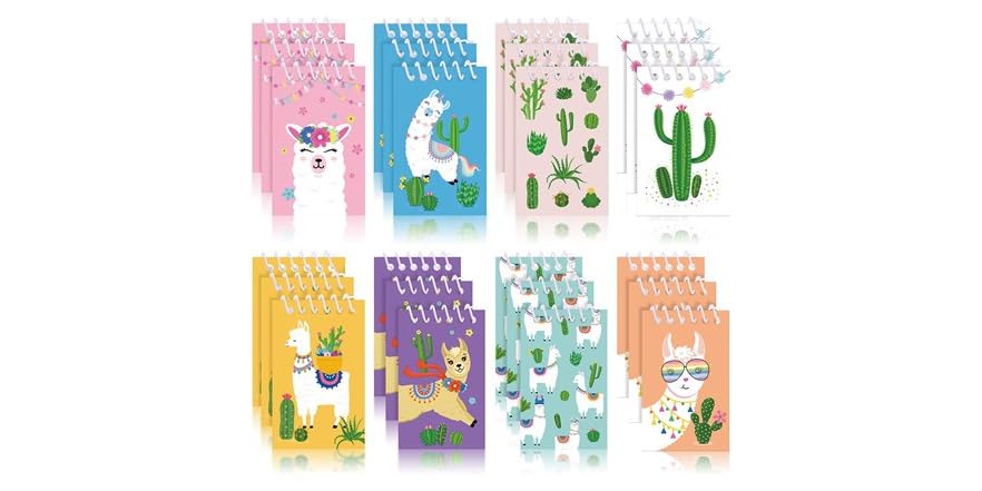 48 Pieces Llama Mini Notebooks