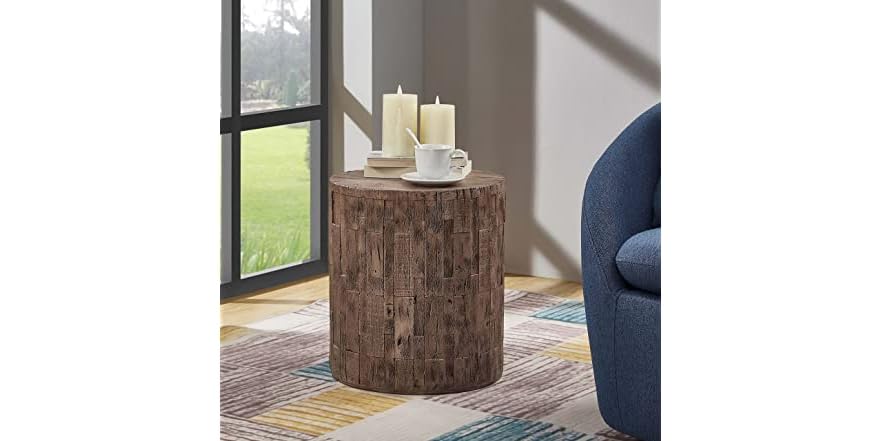 Ball & Cast Wood Stump End Table