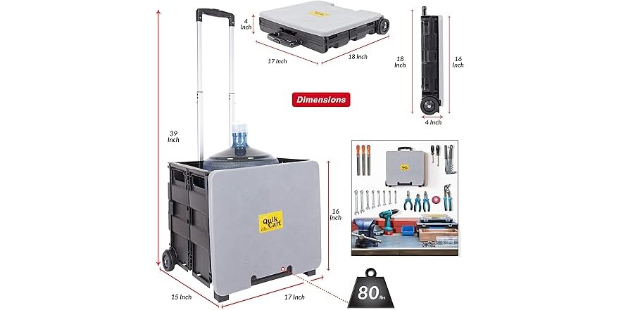 dbest products Quik Cart Collapsible Rolling Crate