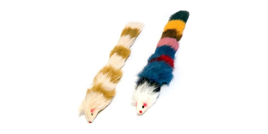 Set of Two Fur Weasel Toys