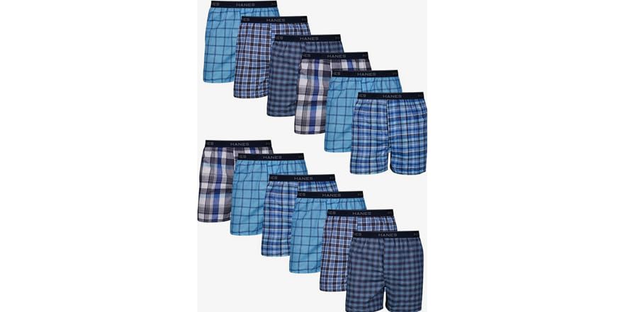 Hanes Men's Boxer Underwear (12 Pack)