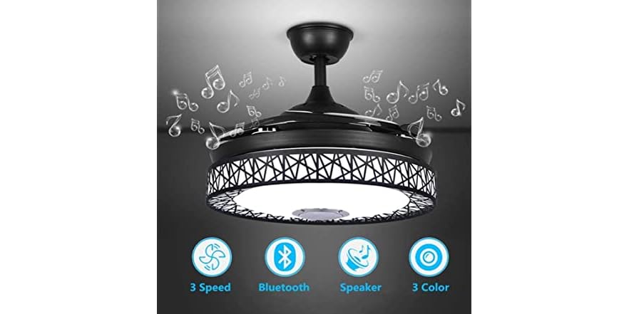 Ceiling Fan with Light and Bluetooth