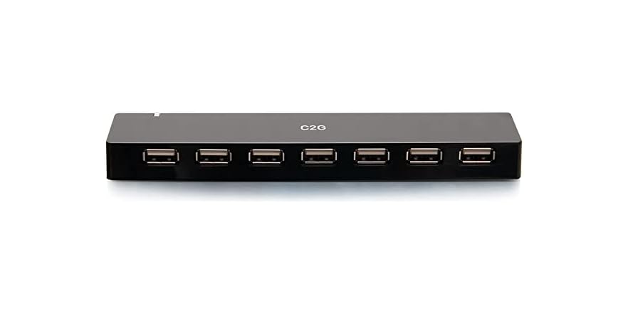 7-Port USB-A Hub with 5V 3A Power Supply