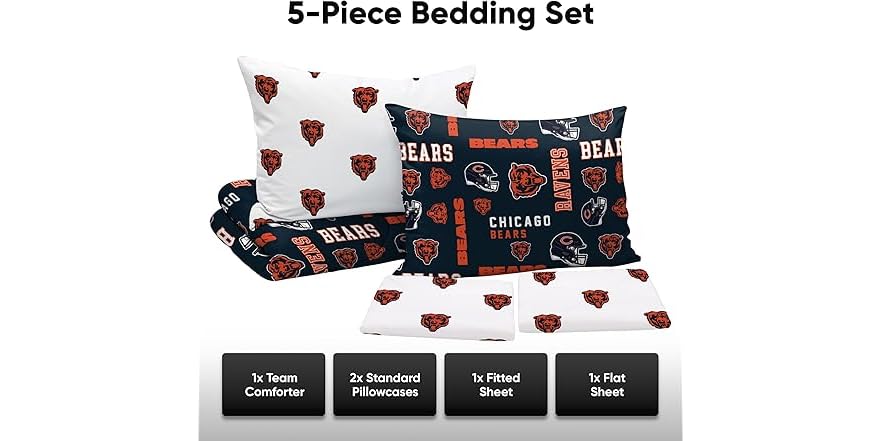 NFL Bed In a Bag Comforter 5 Piece Set