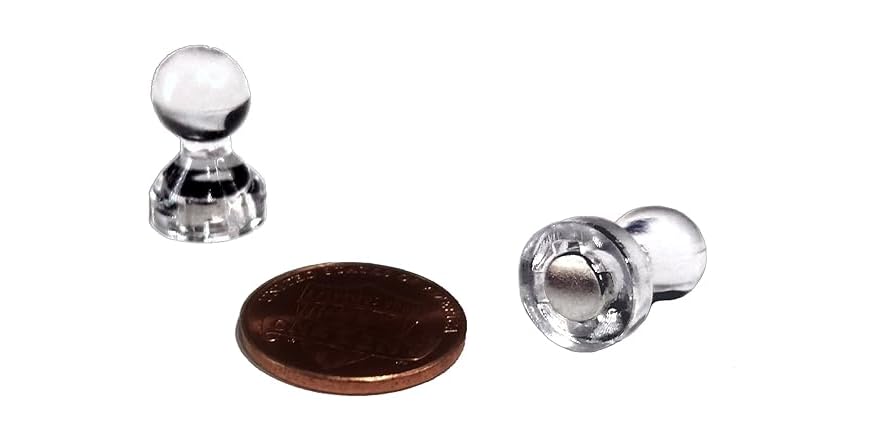 Map Magnets - 48 Clear Magnetic Push Pins