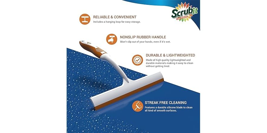 SCRUBIT Window and Shower Squeegee