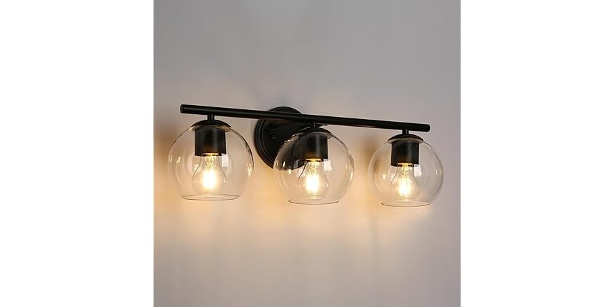 Classy Leaves 3-Light Black Vanity Lights