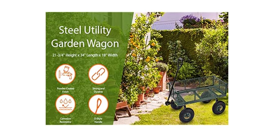Juggernaut Carts Steel Utility Garden Wagon