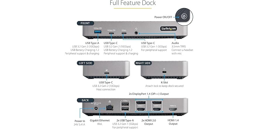 StarTech.com HDMI/DP Triple 4k USBC Dock