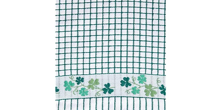Poli-dri Jacquard Towel White with Green