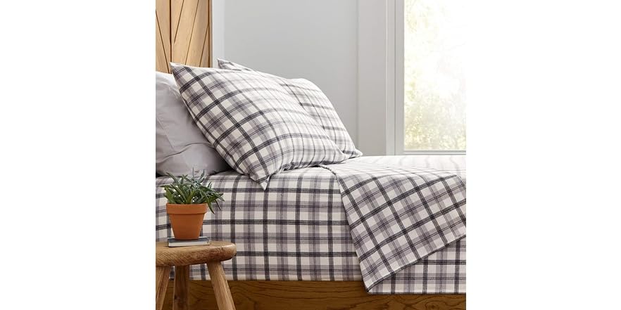 Stone & Beam Rustic 100% Cotton Plaid Flannel Bed Sheet Set