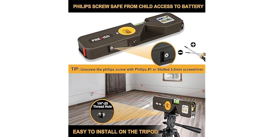 PREXISO 4-in-1 Line Laser Level, Torpedo Level