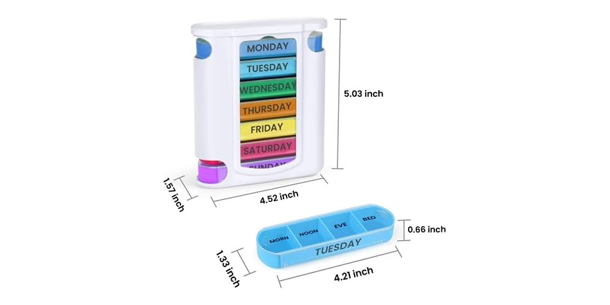 2Pk TheraRx 4x A Day Stackable Pill Organizer