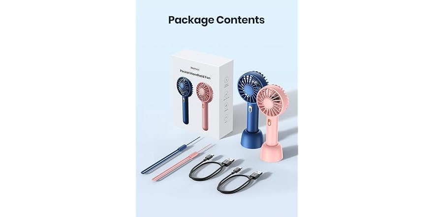 Warmco Mini Portable Fan 2-Pack