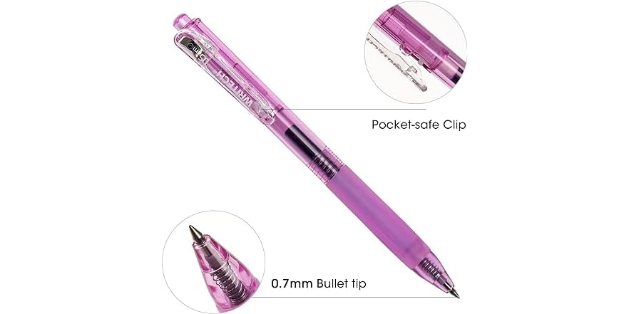 WRITECH Retractable Gel Ink Pens: 0.7mm