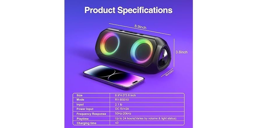 Rythflo 24W Portable Bluetooth Speaker