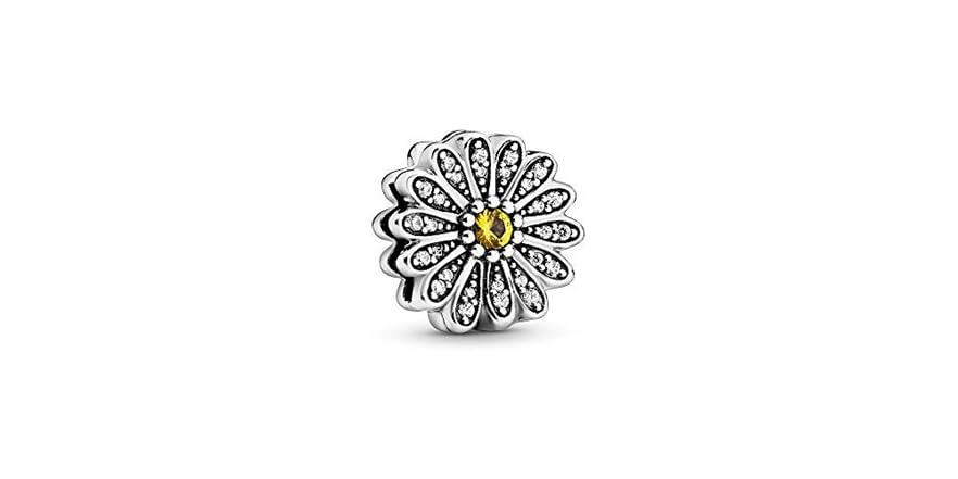PANDORA 798766C01 Sparkling Daisy Flower, Yellow Crystal S