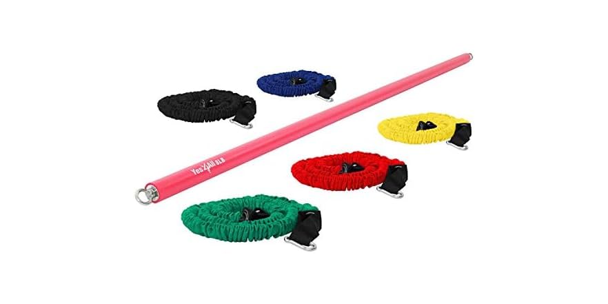 Yes4All Resistance Band Pilates Bar Set of 5