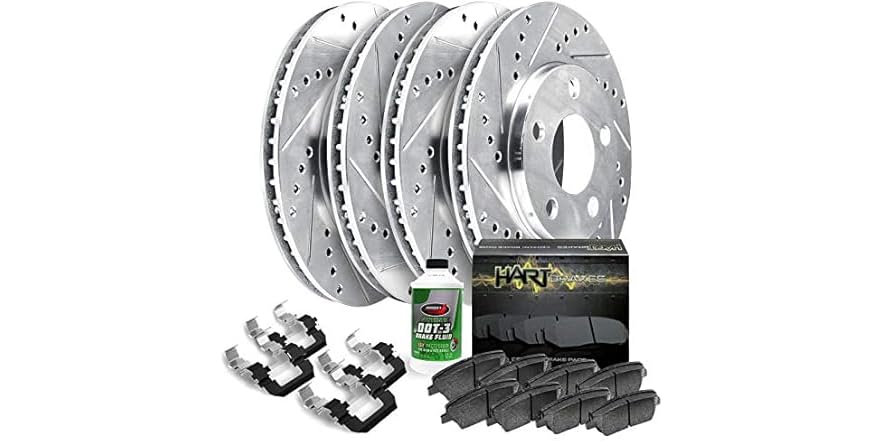 Hart Front Rear Brakes and Rotors Kit