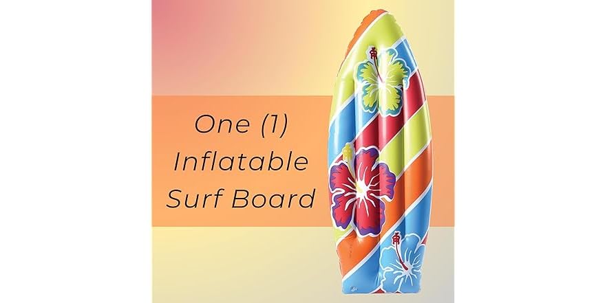 U. S. Toy Inflatable Surfboard Luau, 3'