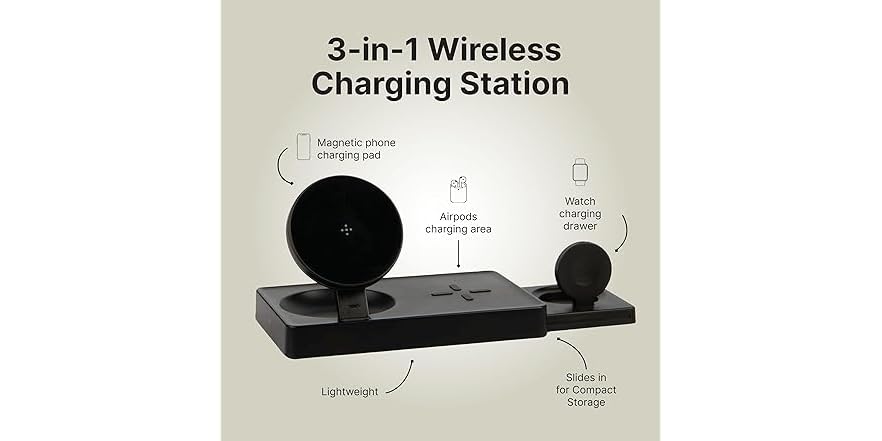 3-in-1 Foldable Wireless Magnetic Charging Station
