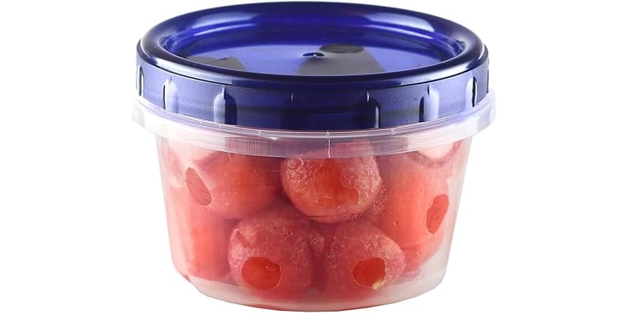 [16Oz - Blue - 5 Pk] Twist Top Food Storage Containers Leak-Proof