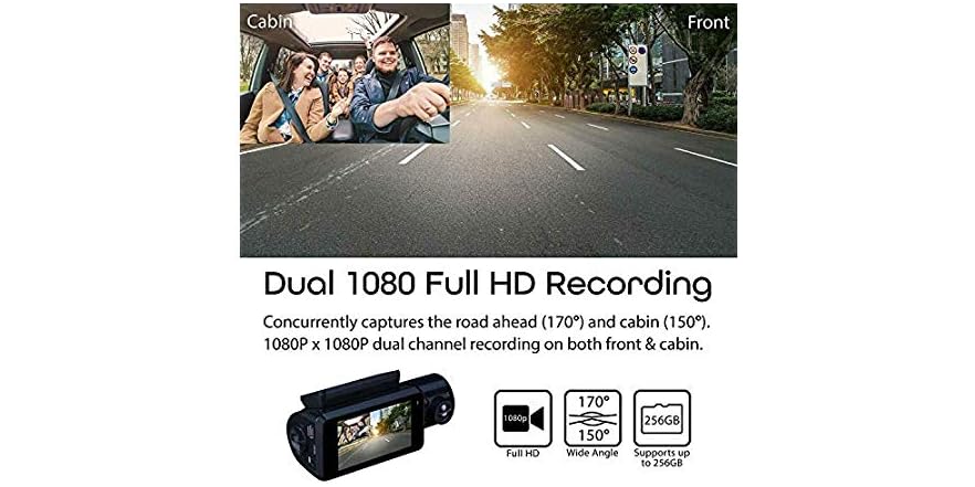 Rexing V3 Dual HD Dash Cam