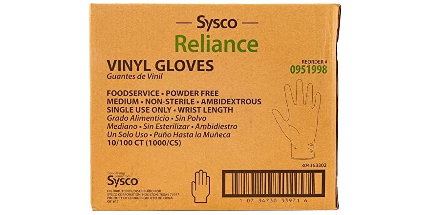 Sysco New Disposable Vinyl Gloves