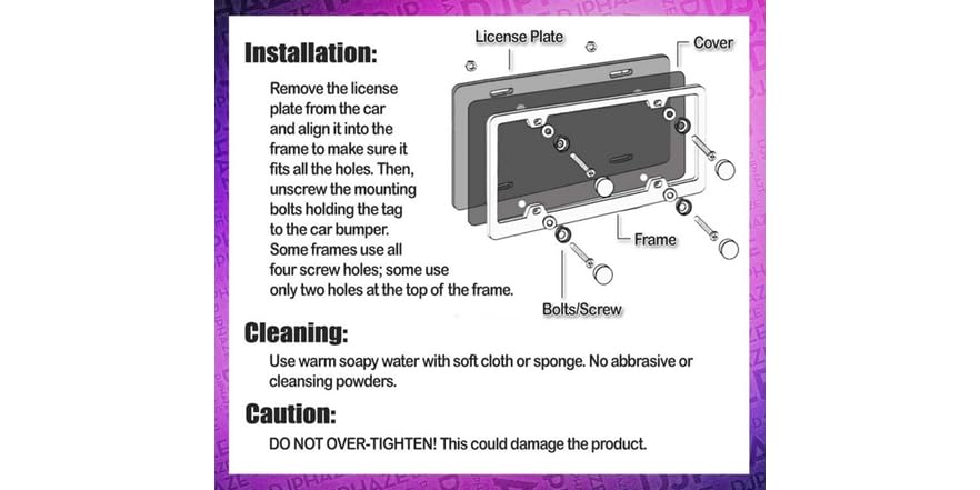 Zone Tech 2 PK License Plate Shield Frame Combo