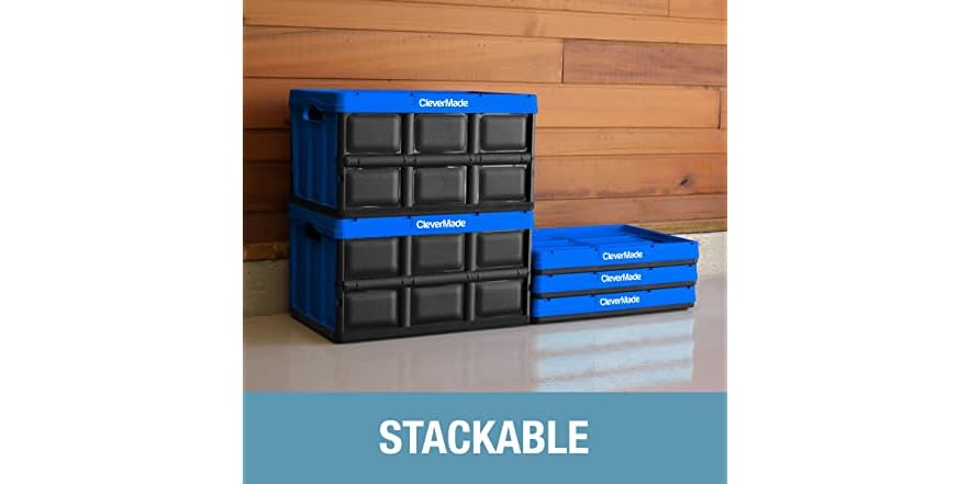 CleverMade 62L 3pk Collapsible Storage Bins No Lid