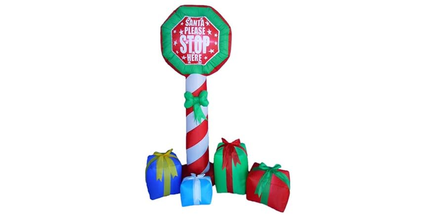 Stop Sign Gift Boxes Yard Decoration - 6 Ft