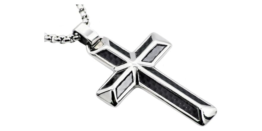 Carbon Fiber Cross Necklace